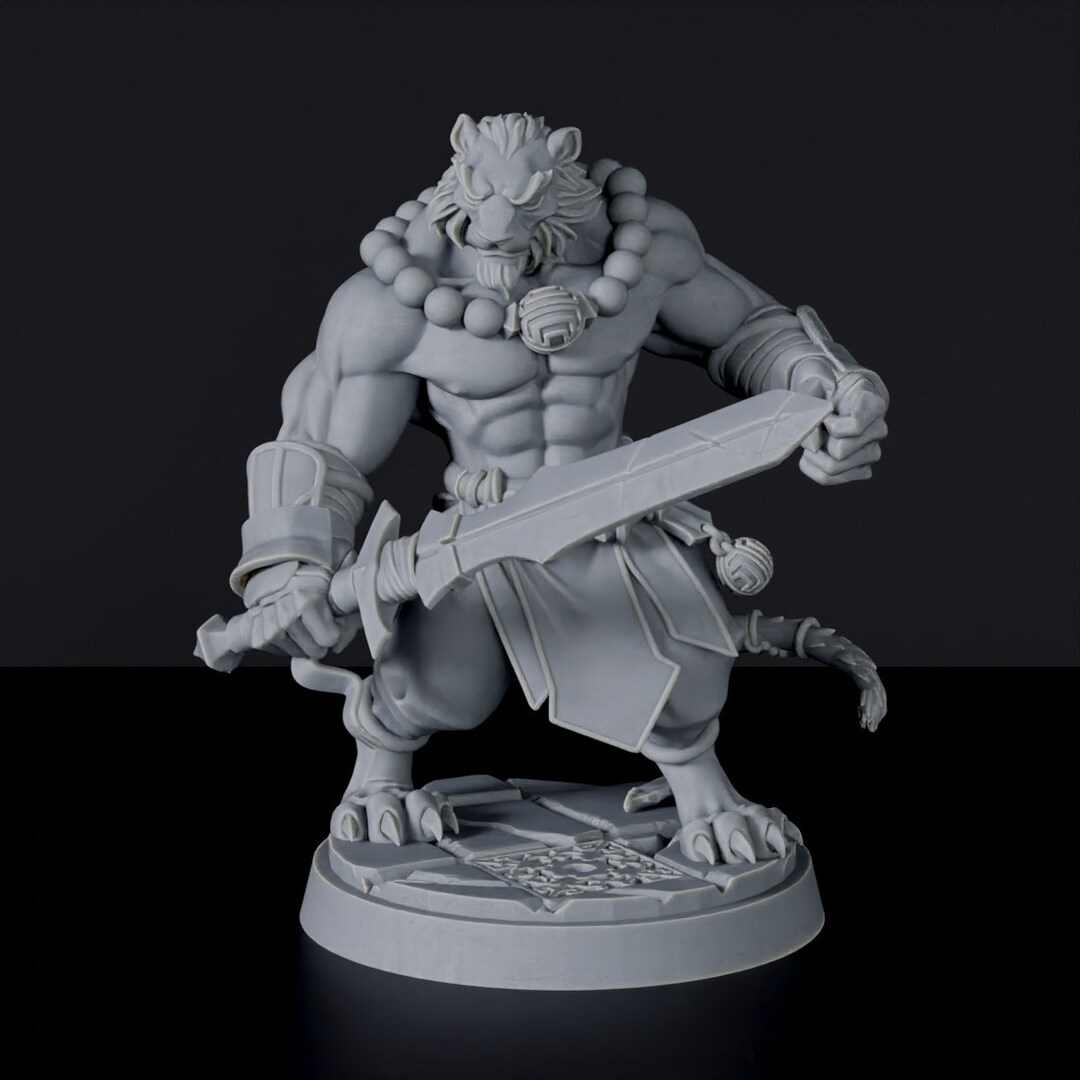 Tigerfolk Monk DnD ispirato Fantasy DnD da tavolo RPG Mini grande idea ...
