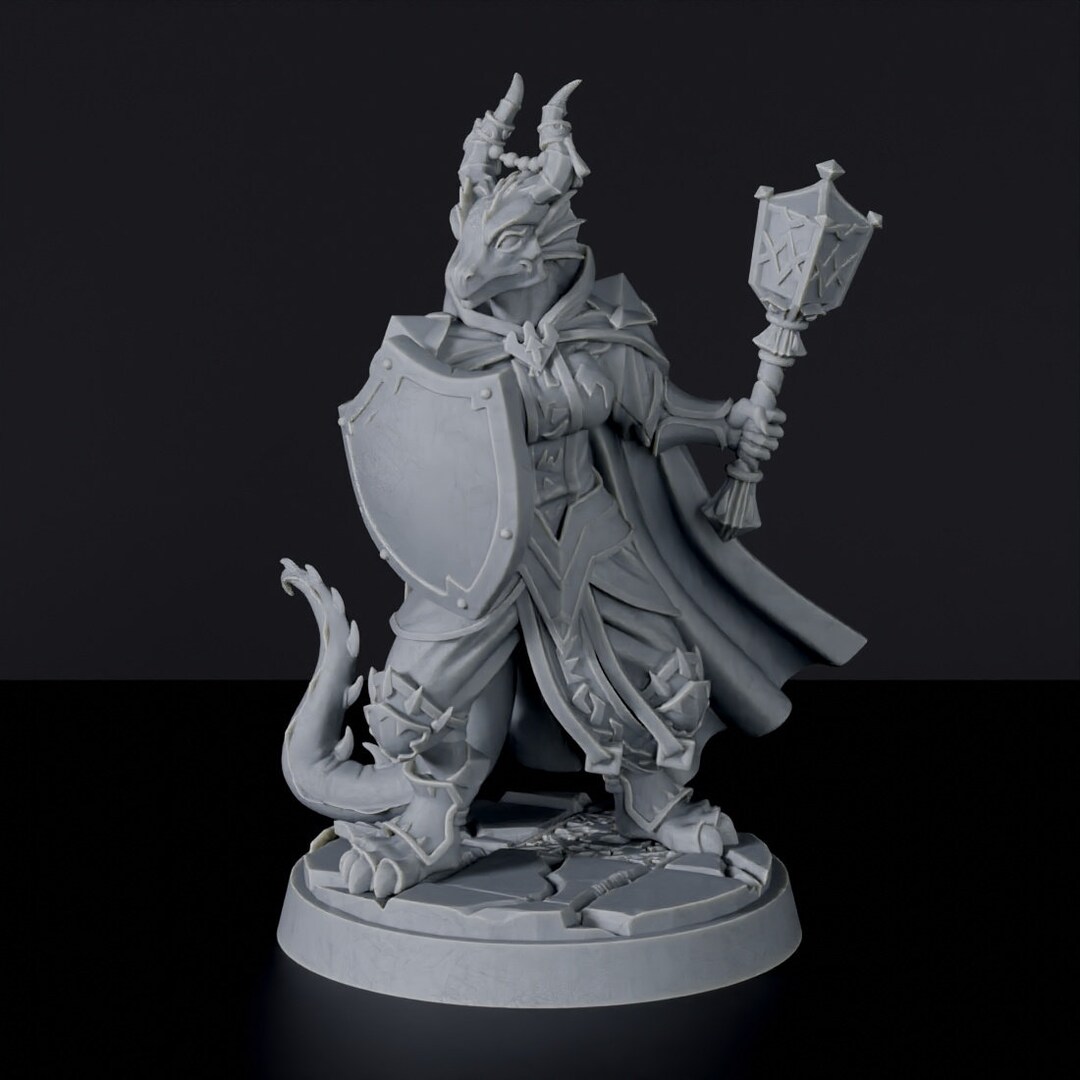 Dragonborn Wizard Dnd Inspired Fantasy Dnd Tabletop RPG Mini Great ...