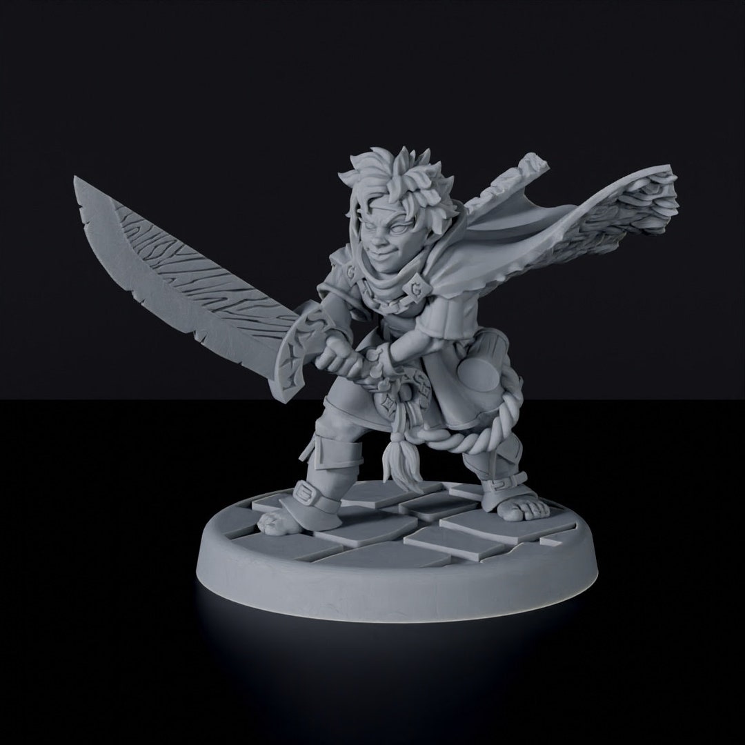 Halfling Male Fighter Dnd Inspired Fantasy Dnd Tabletop RPG Mini Great ...