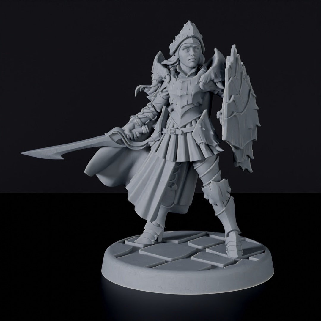 Human Female Fighter Dnd Inspired Fantasy Dnd Tabletop RPG Mini Great ...