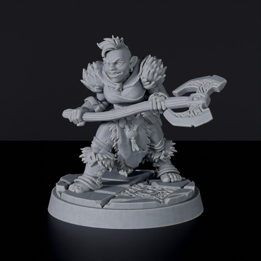 Halfling Barbarian Dnd Inspired Fantasy Dnd Tabletop RPG Mini Great ...