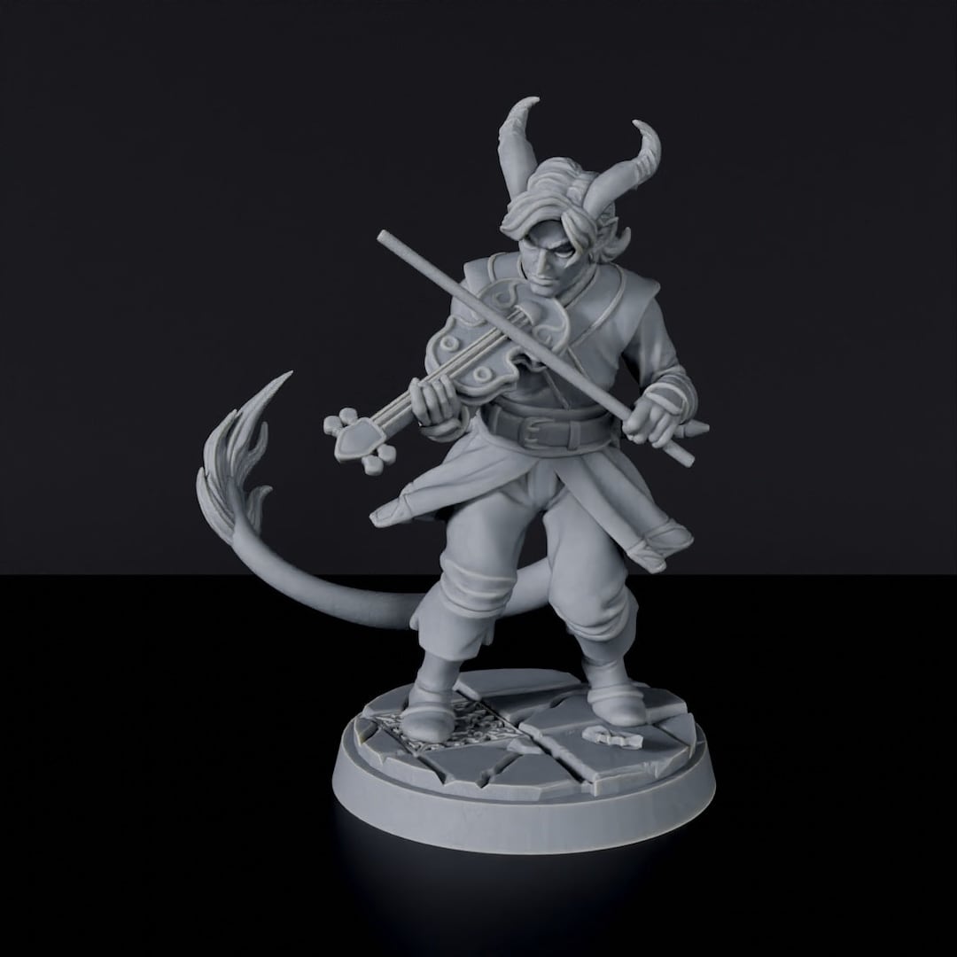 Tiefling Bard Male Dnd Inspired Fantasy Dnd Tabletop RPG Mini Great ...
