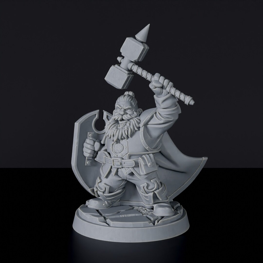 Dwarf Paladin Male Dnd Inspired Fantasy Dnd Tabletop RPG Mini Great ...