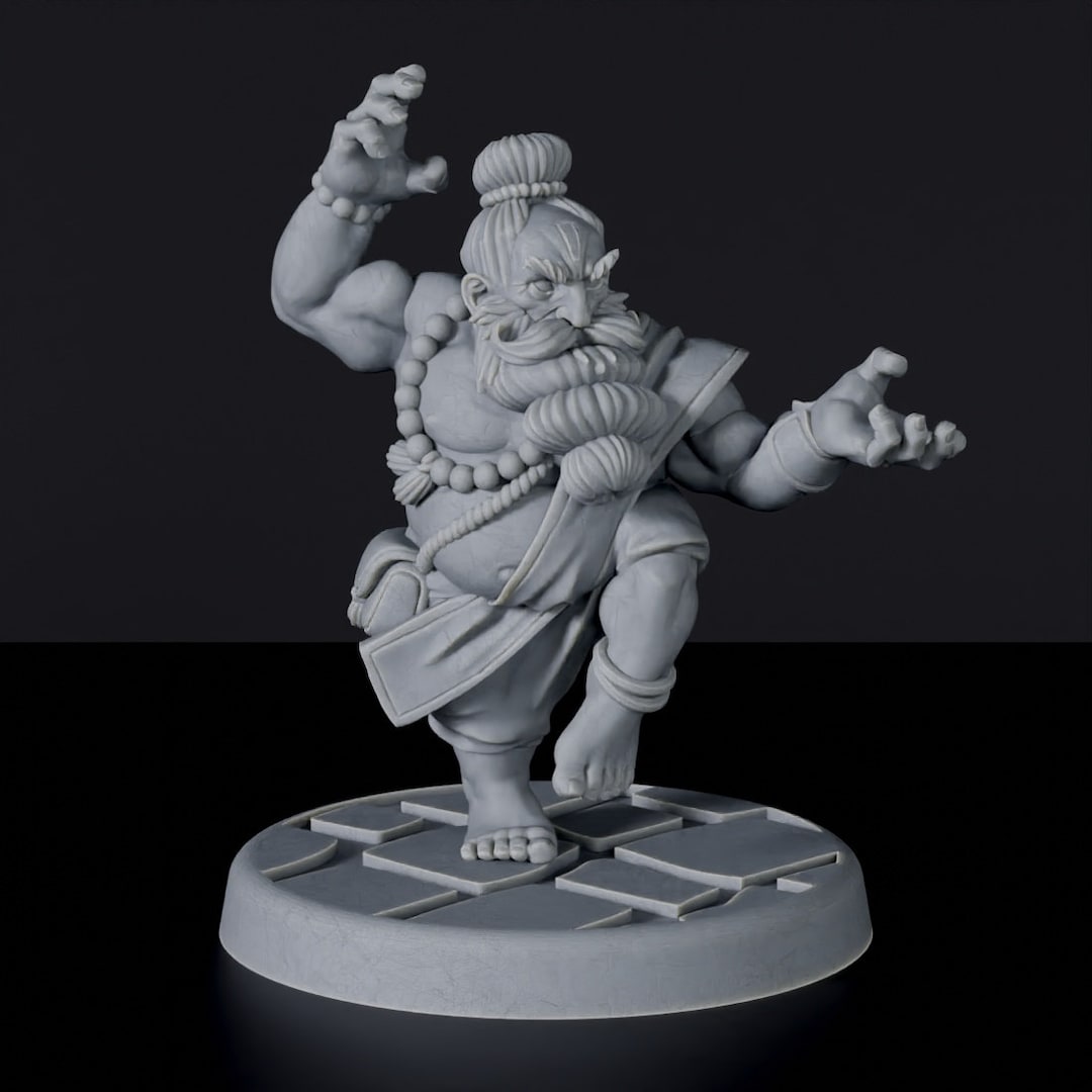 Dwarf Male Monk Dnd Inspired Fantasy Dnd Tabletop RPG Mini Great ...