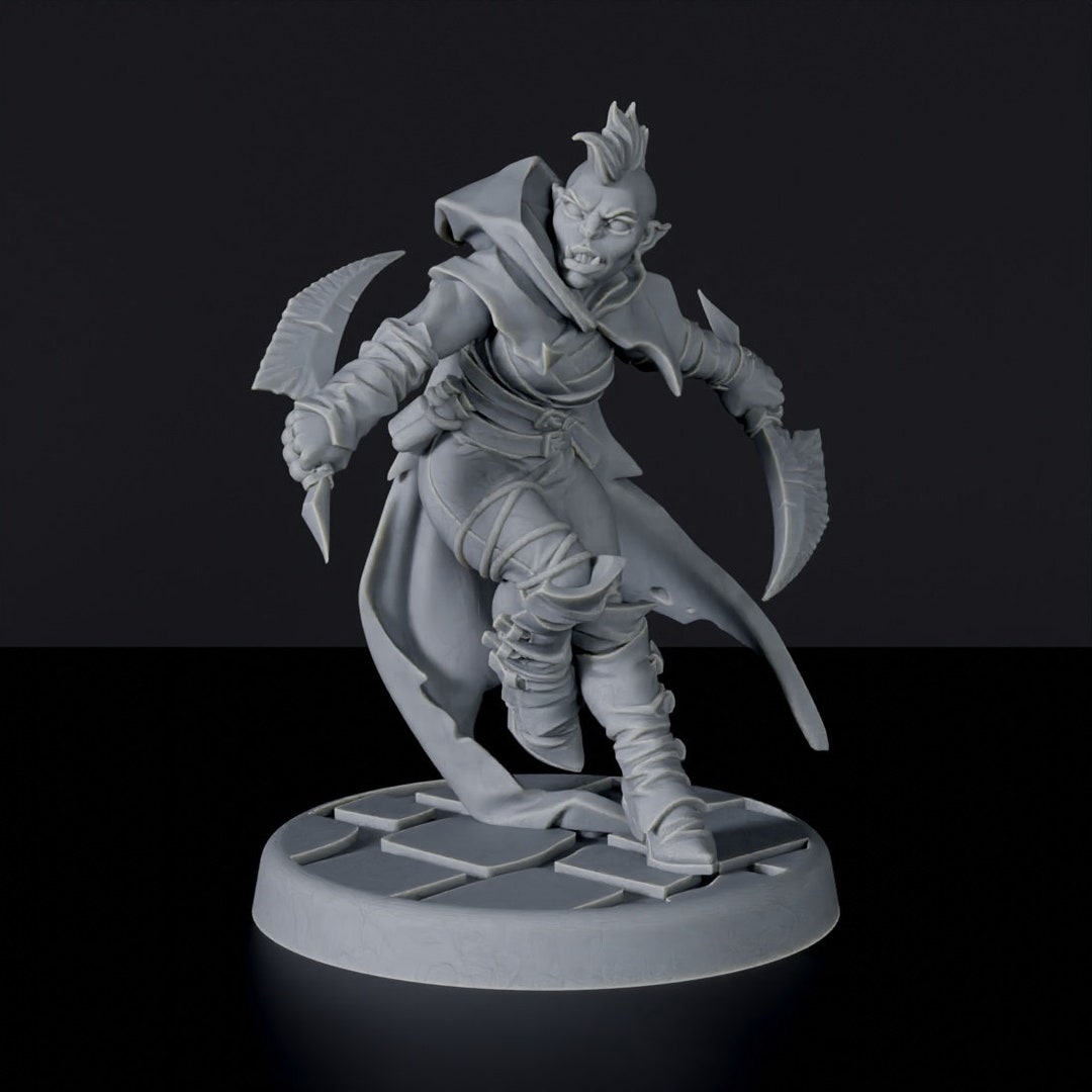 Half-orc Female Rogue Dnd Inspired Fantasy Dnd Tabletop RPG Mini Great Miniature Gift Idea for ...