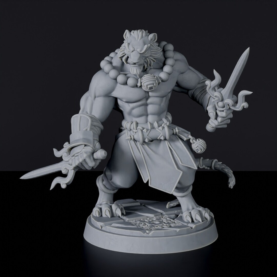 Tigerfolk Monk Dnd Inspired Fantasy Dnd Tabletop RPG Mini Great ...