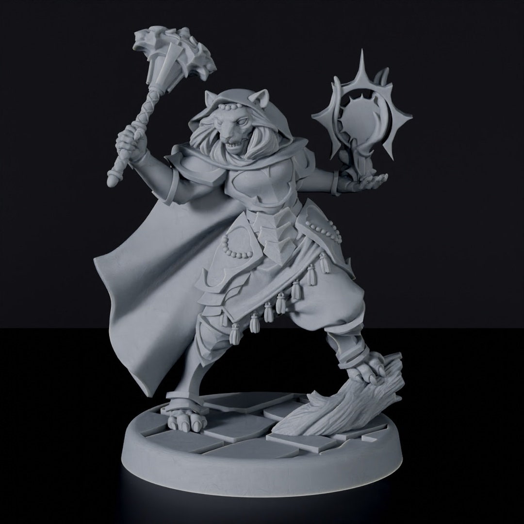 Lionfolk Female Cleric Dnd Inspired Fantasy Dnd Tabletop RPG Mini Great ...