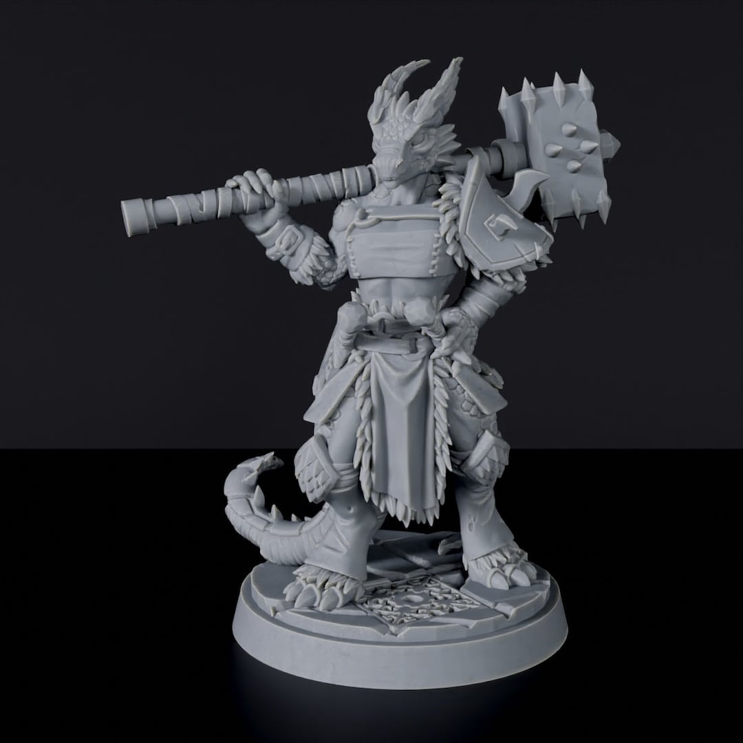 Dragonborn Barbarian Dnd Inspired Fantasy Dnd Tabletop RPG Mini Great ...