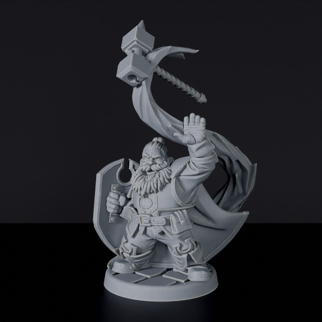 Dwarf Paladin Male Dnd Inspired Fantasy Dnd Tabletop RPG Mini Great ...