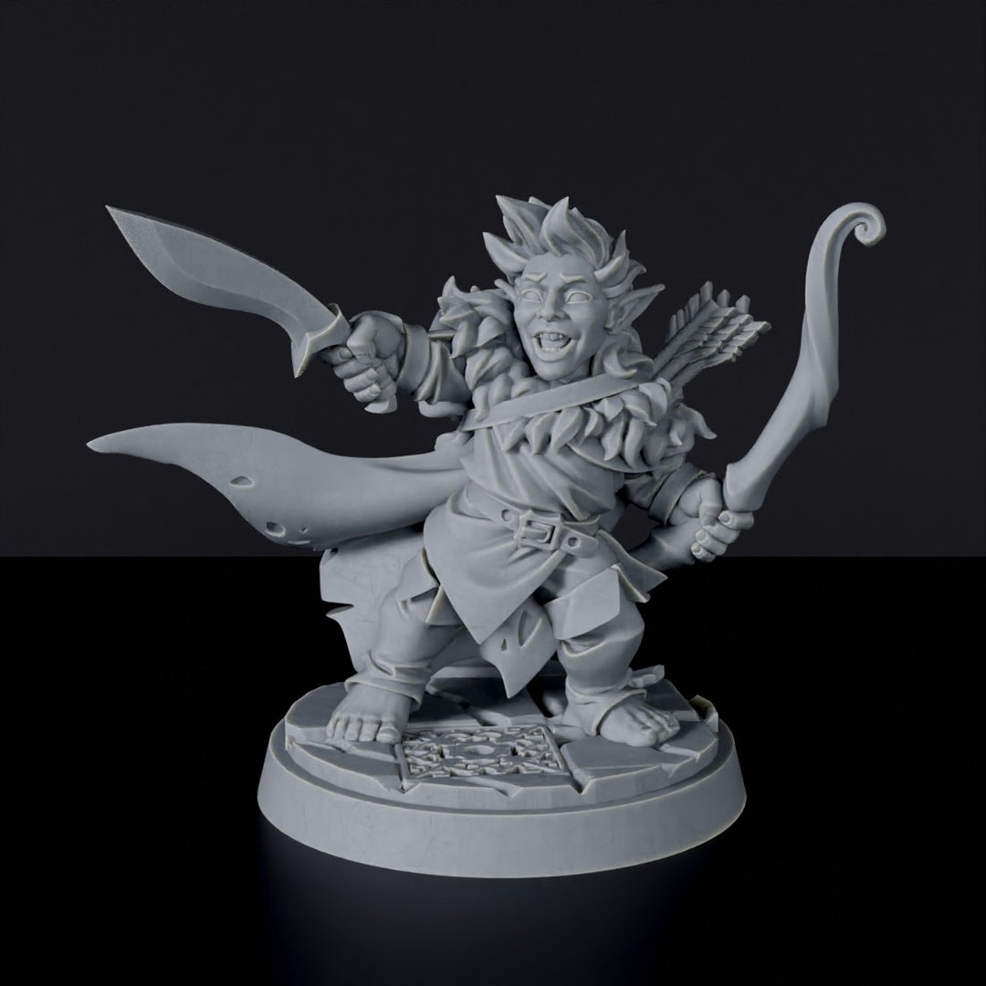 Halfling Ranger Male Dnd Inspired Fantasy Dnd Tabletop RPG Mini Great ...