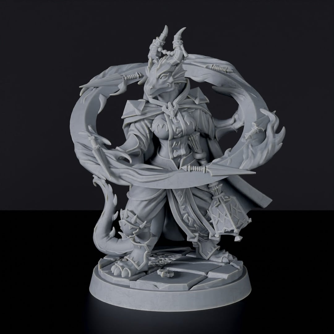 Dragonborn Wizard Dnd Inspired Fantasy Dnd Tabletop RPG Mini Great ...
