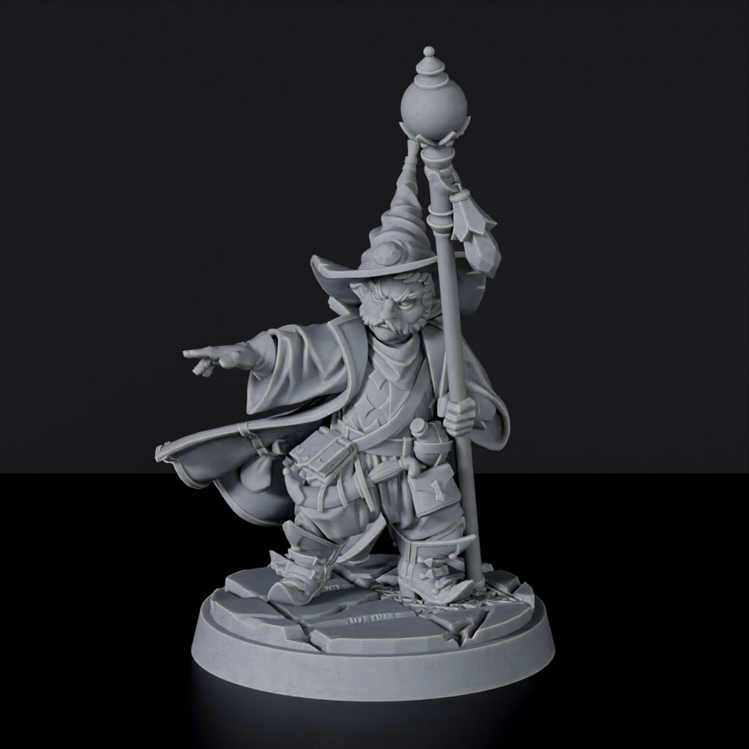 Gnome Wizard Male Dnd Inspired Fantasy Dnd Tabletop RPG Mini Great ...