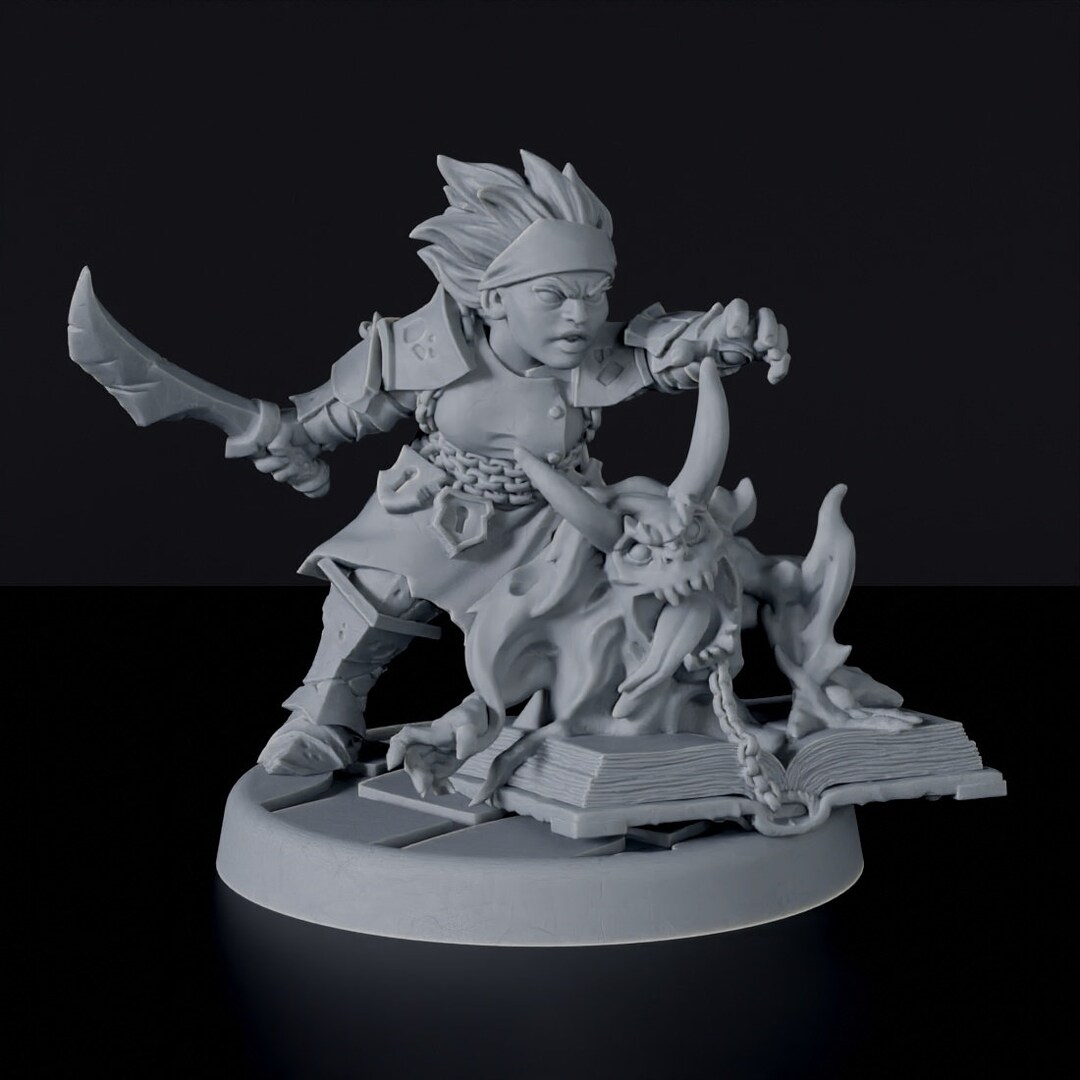 Halfling Female Warlock Dnd Inspired Fantasy Dnd Tabletop RPG Mini ...