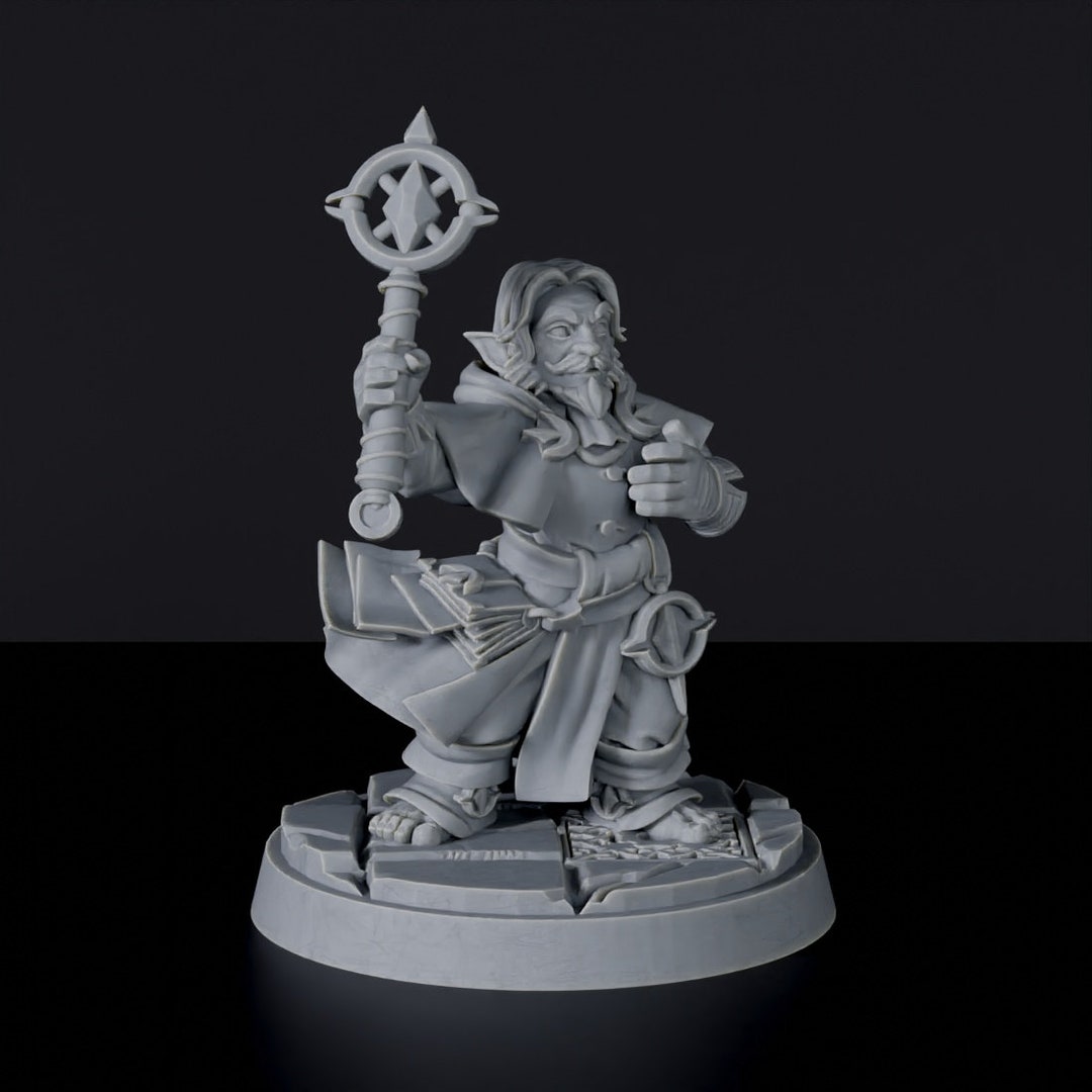 Gnome Cleric Male Dnd Inspired Fantasy Dnd Tabletop RPG Mini Great ...
