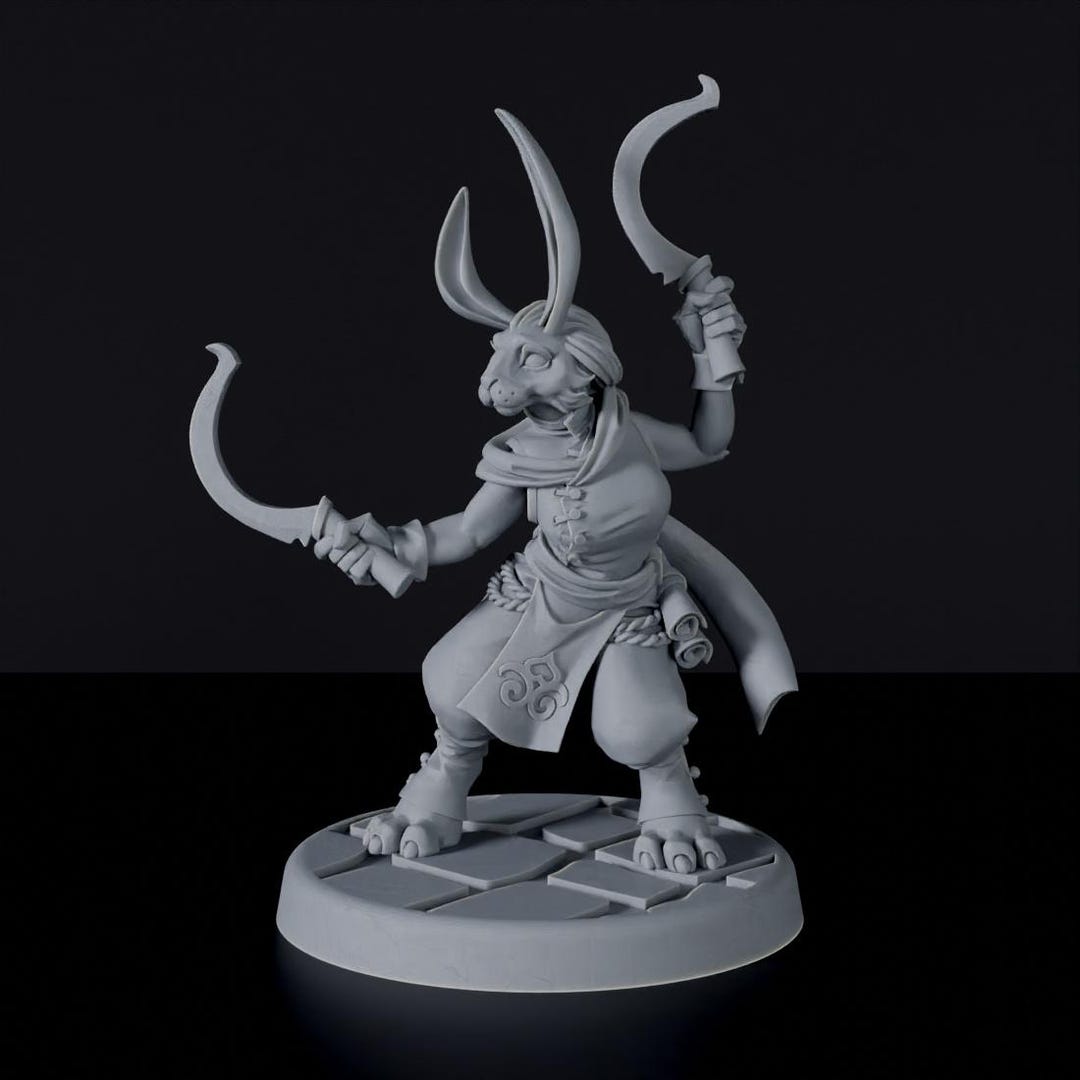 Rabbitfolk Female Monk Dnd Inspired Fantasy Dnd Tabletop RPG Mini Great ...