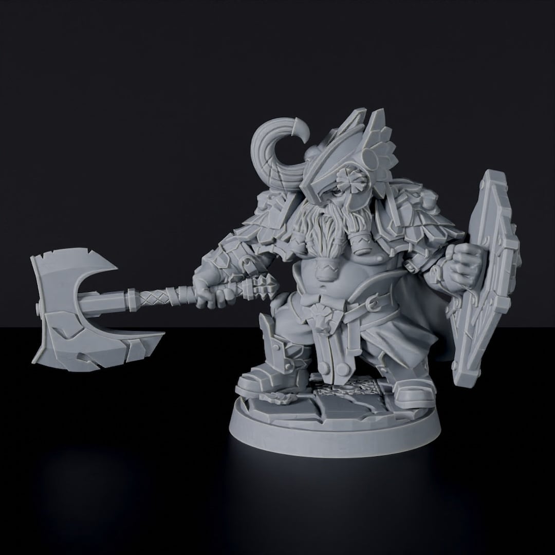 Dwarf Fighter Warrior Dnd Inspired Fantasy Tabletop RPG Mini Great ...