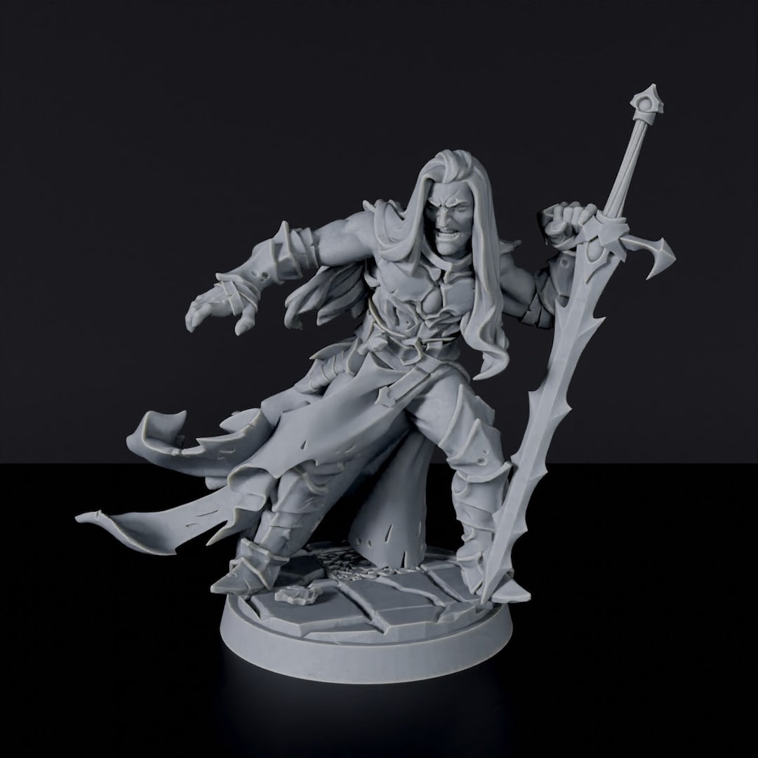 Dhampir Fighter Warrior Dnd Inspired Fantasy Tabletop RPG Mini Great ...