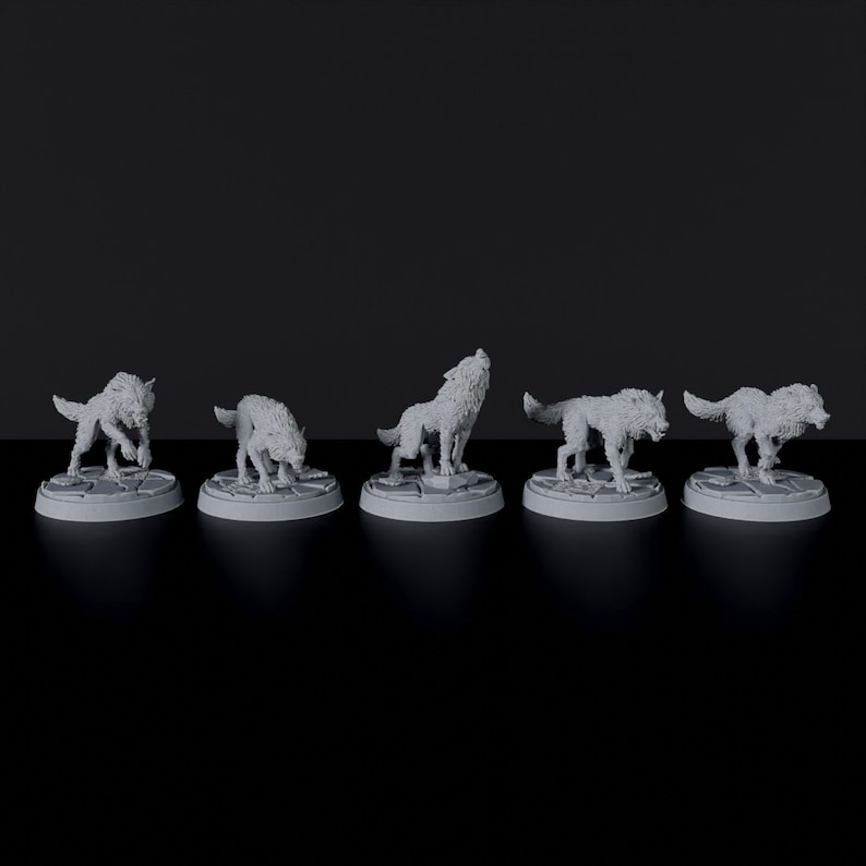 Pack of Wolfs Monster Dnd Inspired Fantasy Tabletop RPG Mini Great ...