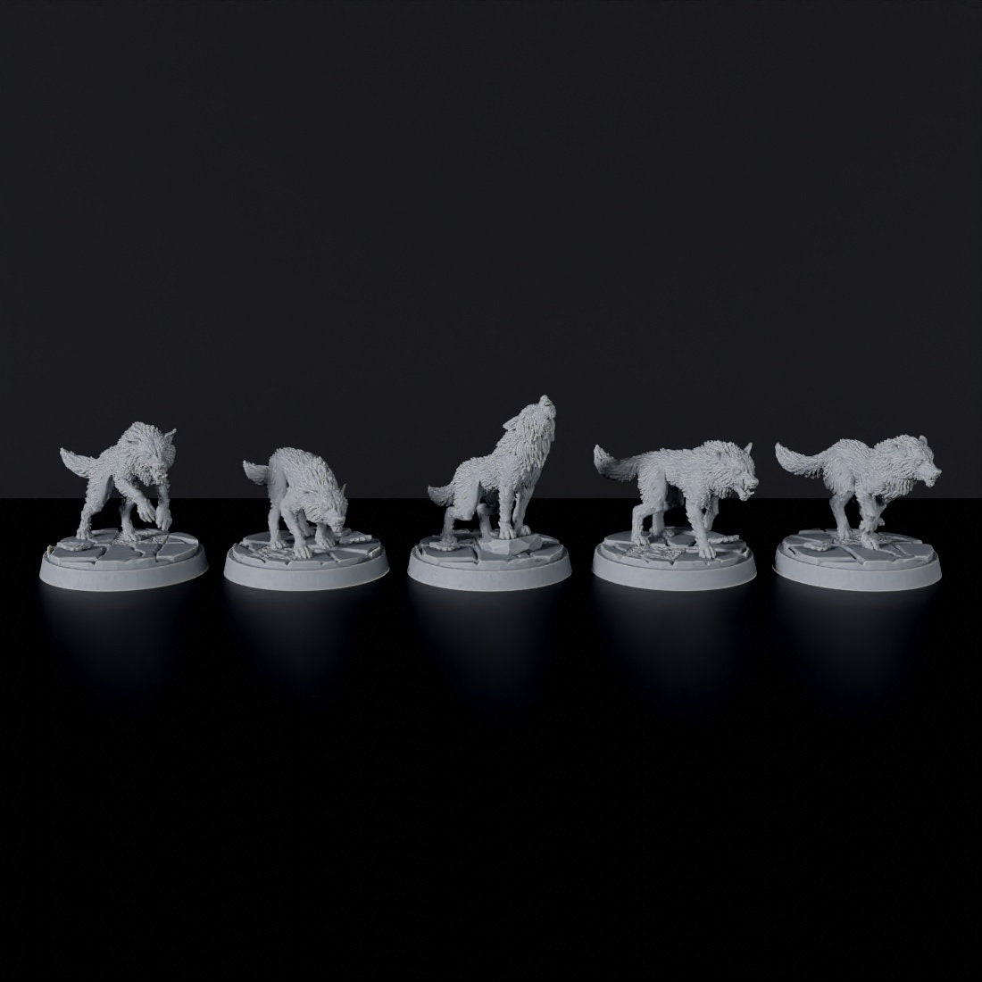 Pack of Wolfs Monster Dnd Inspired Fantasy Tabletop RPG Mini Great ...