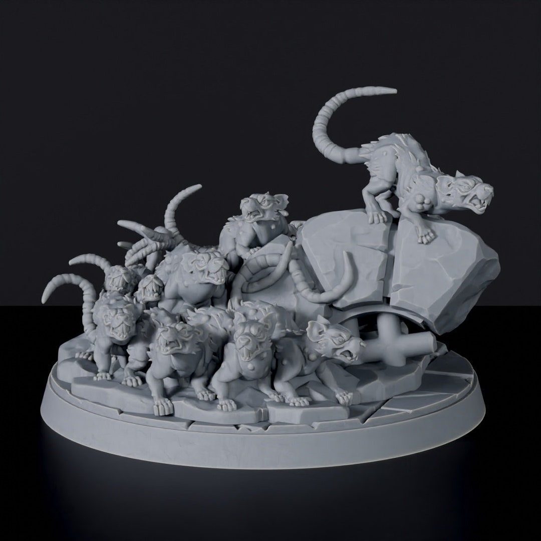 Dire Rat Swarm Monster Dnd Inspired Fantasy Tabletop RPG Mini Great ...