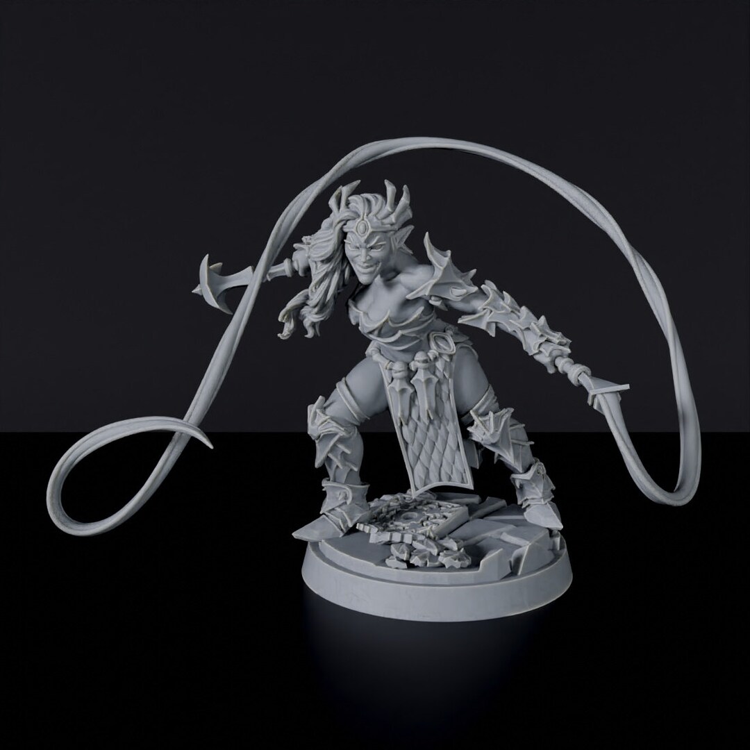 Tiefling Warrior Dnd Inspired Fantasy Dnd Tabletop RPG Mini Great ...