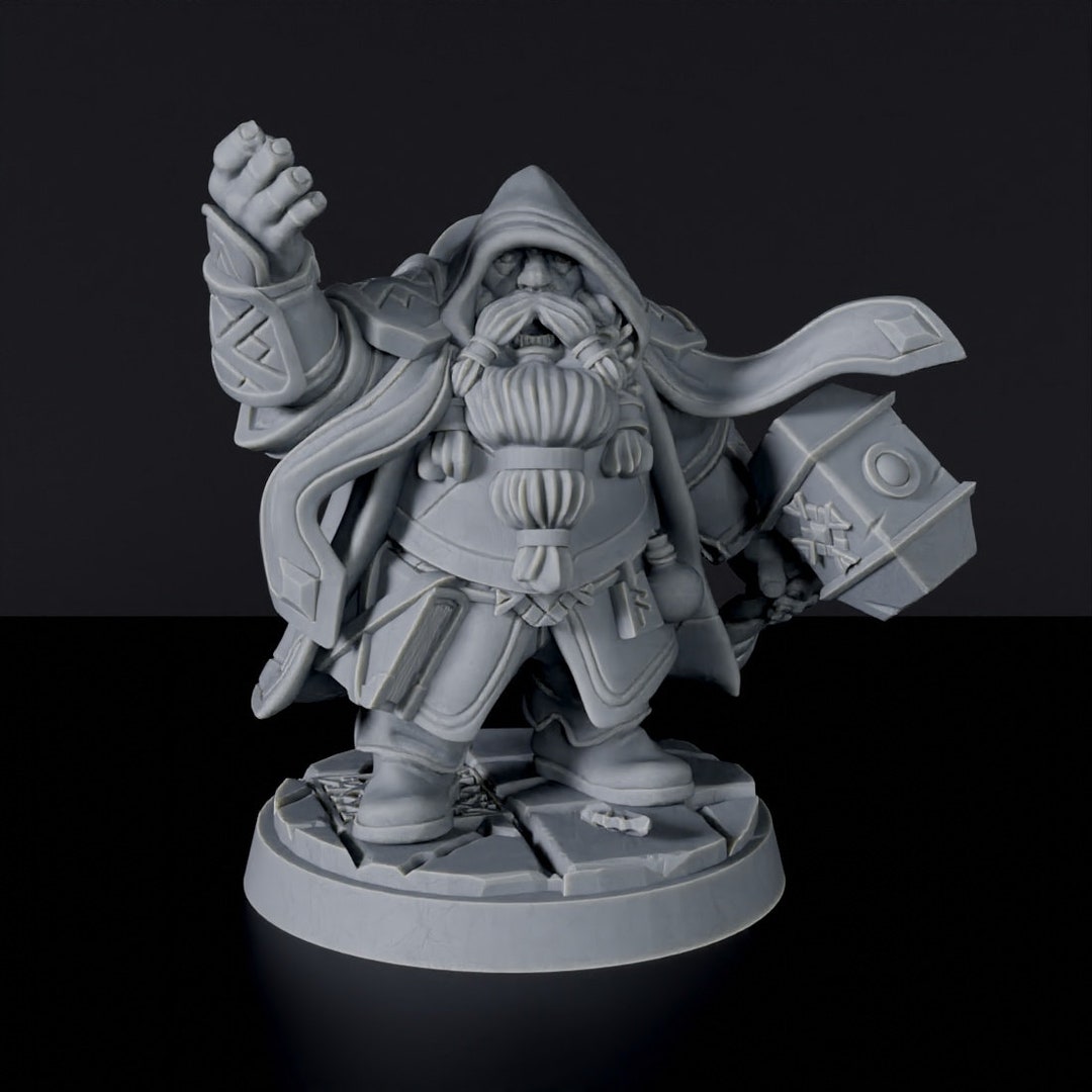 Dwarf Cleric Male Dnd Inspired Fantasy Dnd Tabletop RPG Mini Great ...