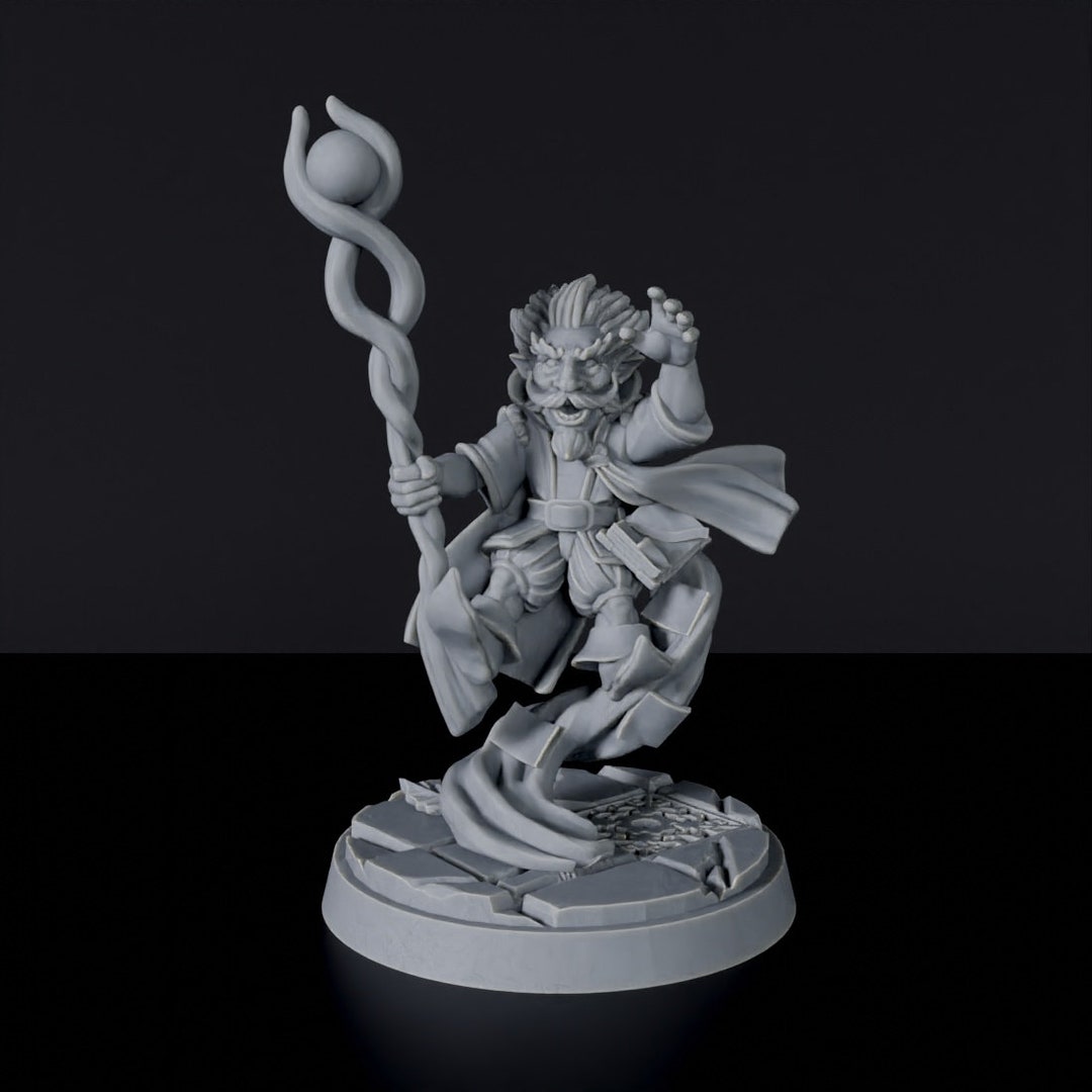 Gnome Wizard Male Dnd Inspired Fantasy Dnd Tabletop RPG Mini Great ...