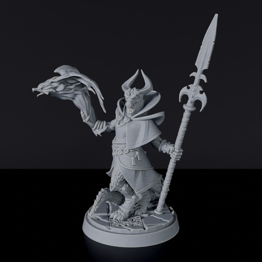 Dragonborn Wizard Dnd Inspired Fantasy Dnd Tabletop RPG Mini Great ...