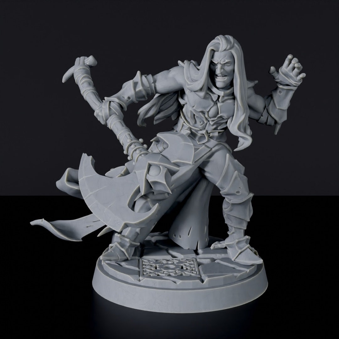 Dhampir Fighter Warrior Dnd Inspired Fantasy Tabletop RPG Mini Great ...