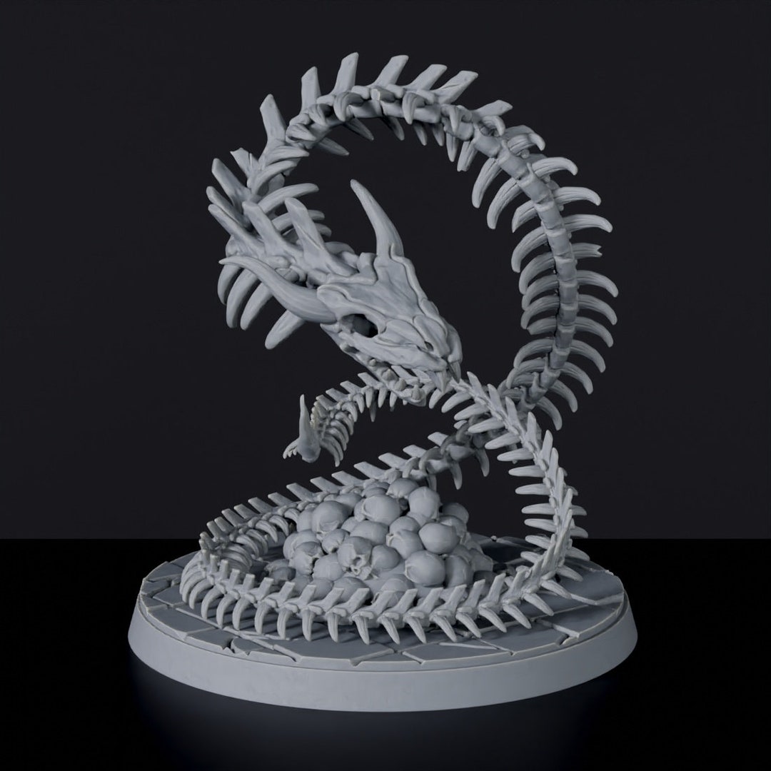 Bone Naga NPC Monster Dnd Inspired Fantasy Tabletop RPG Mini Great ...