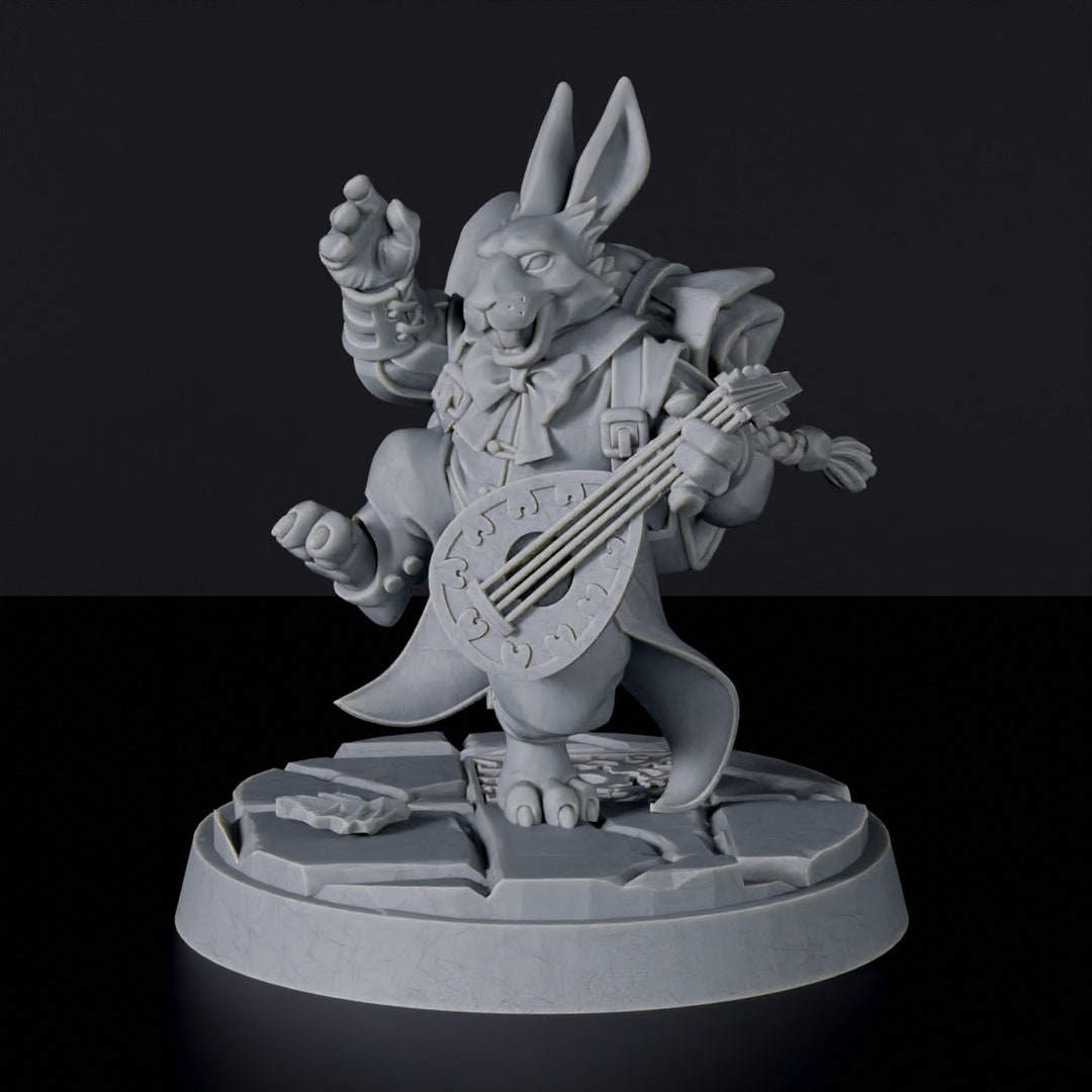 Rabbitfolk Bard Male Dnd Inspired Fantasy Dnd Tabletop RPG Mini Great ...