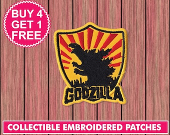 Godzilla Monster Island Jurassic Park Embroidered Iron-on - Etsy