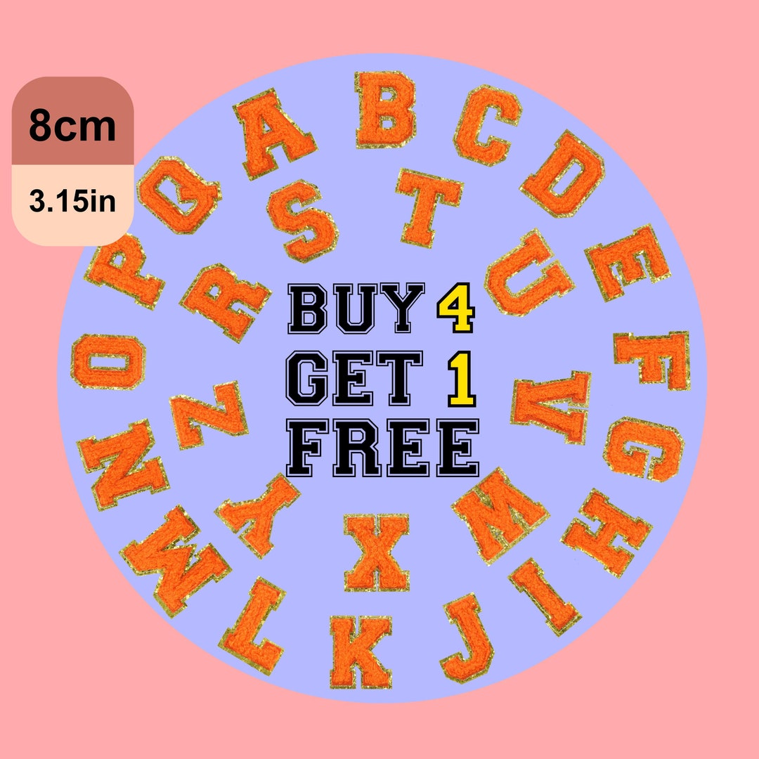 Orange Varsity Letter Patches Clear Bag Chenille Patch Varsity - Etsy