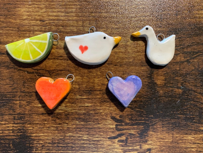 Colourful Ceramic Charms / Personalised Necklace Gift - Etsy