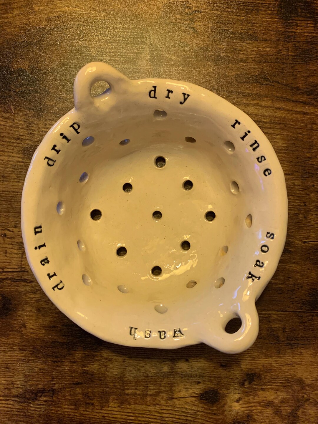 Mini Colander / Ceramic Strainer / Farm House Kitchenware / Handmade Ceramic Functional ...