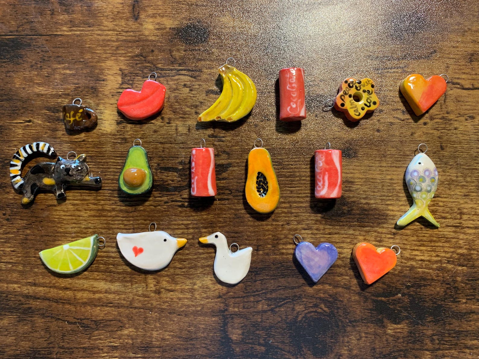 Colourful Ceramic Charms / Personalised Necklace Gift - Etsy