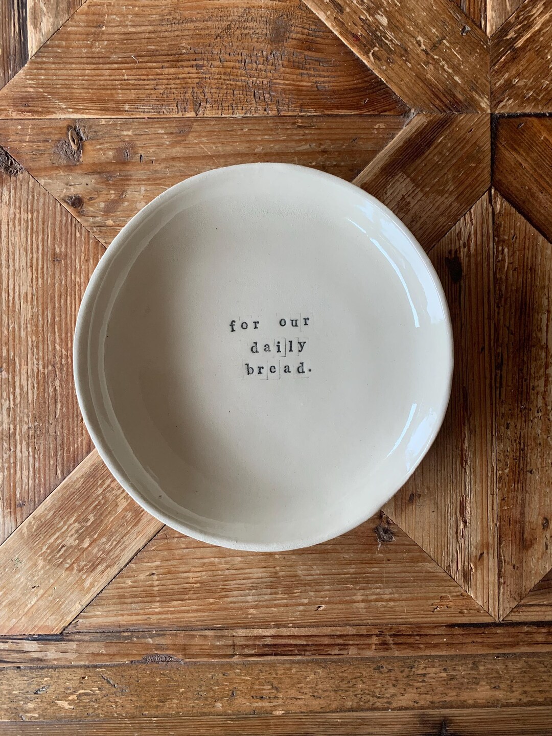 Personalised Ceramic Plate, Handmade Rustic Message Piece, Custom Bread ...