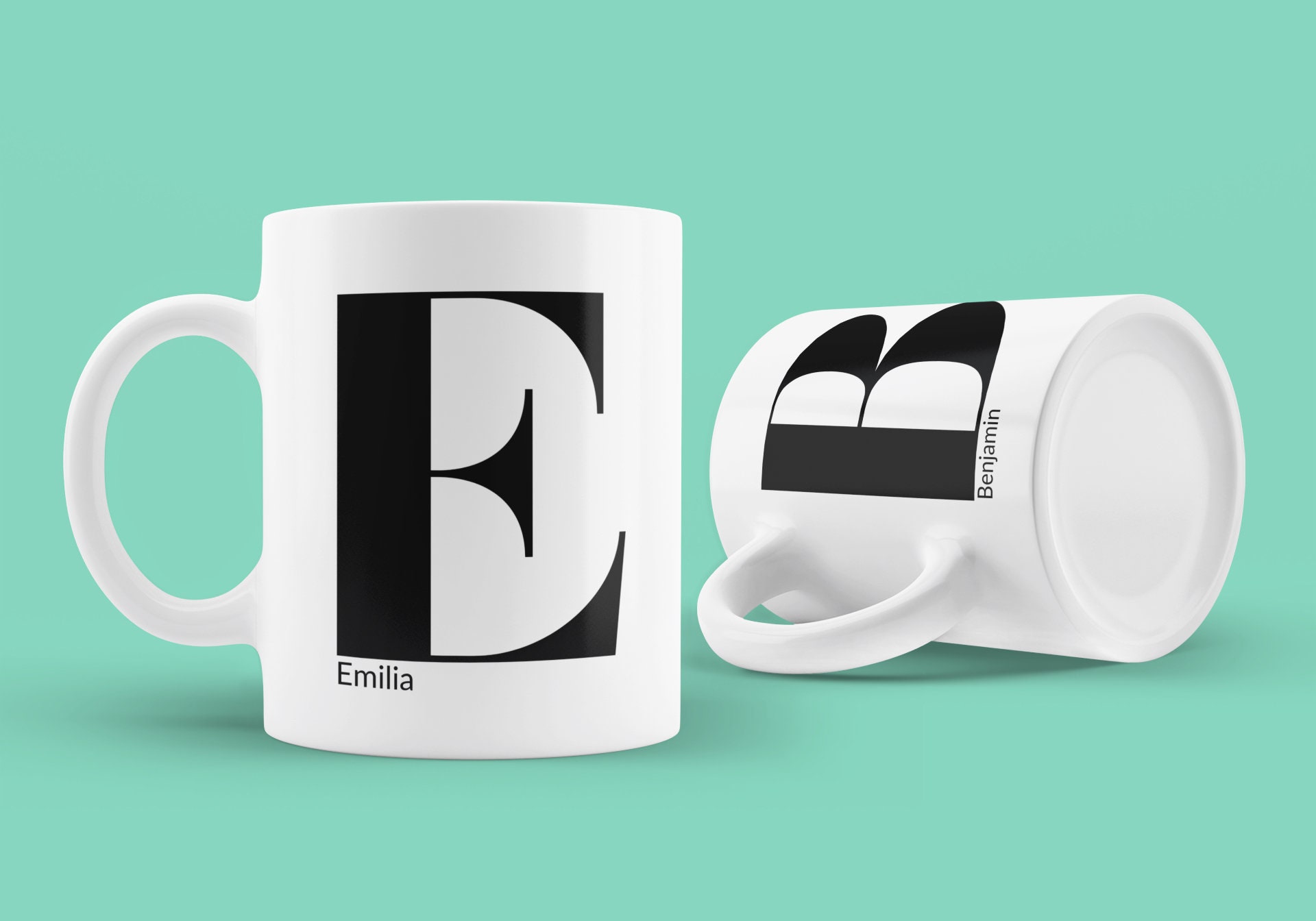 Alphabet Mug, Personalized Alphabet Initial Mug With Name, Minimalistic ...