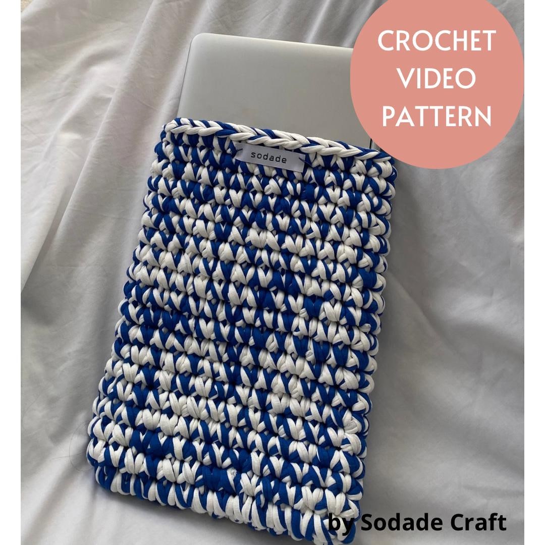 CROCHET PATTERN Laptop/ipad Sleeve English Video Pattern Beginner ...