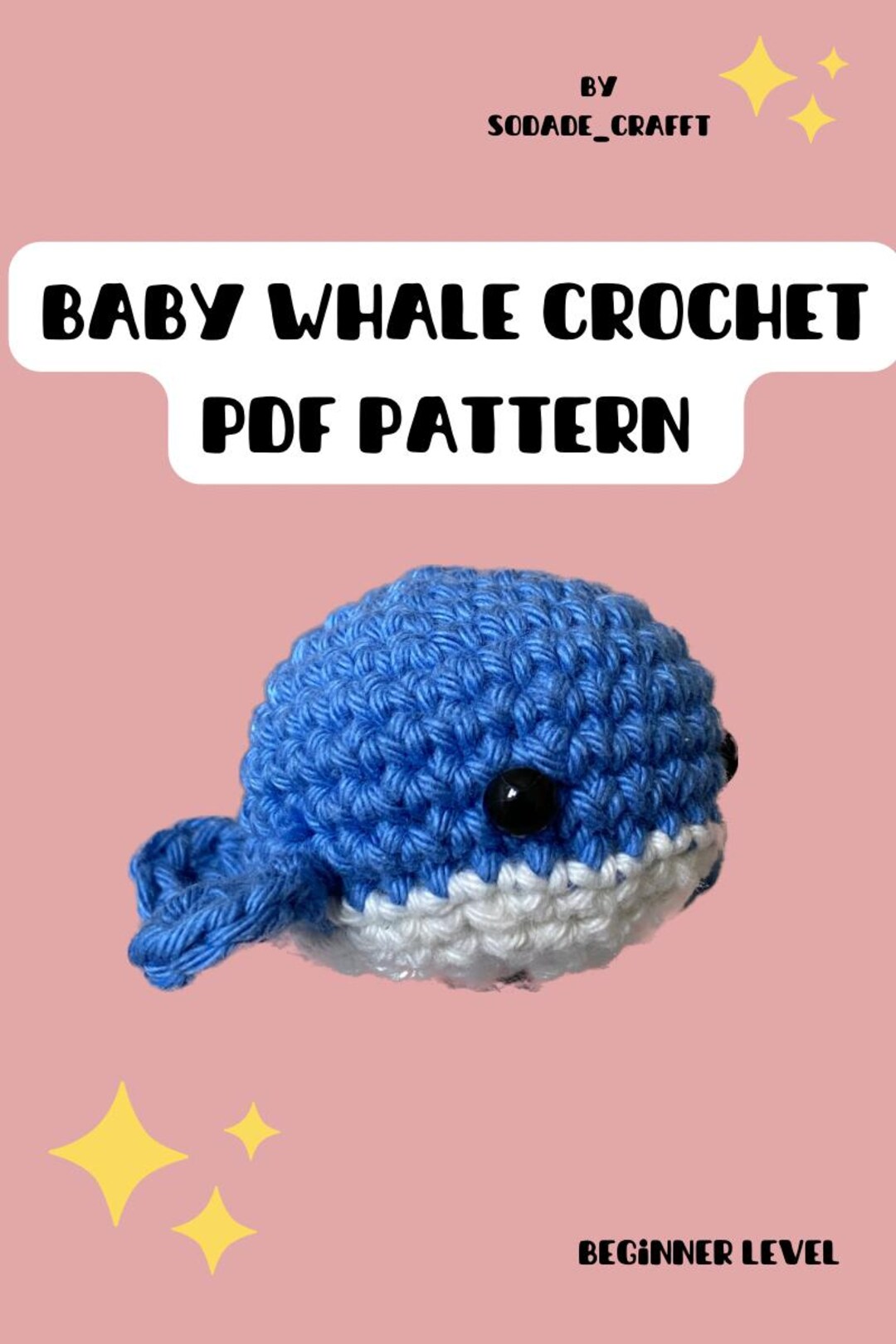 Mini Whale Crochet PDF Pattern in English, Beginner Friendly, Amigurumi ...