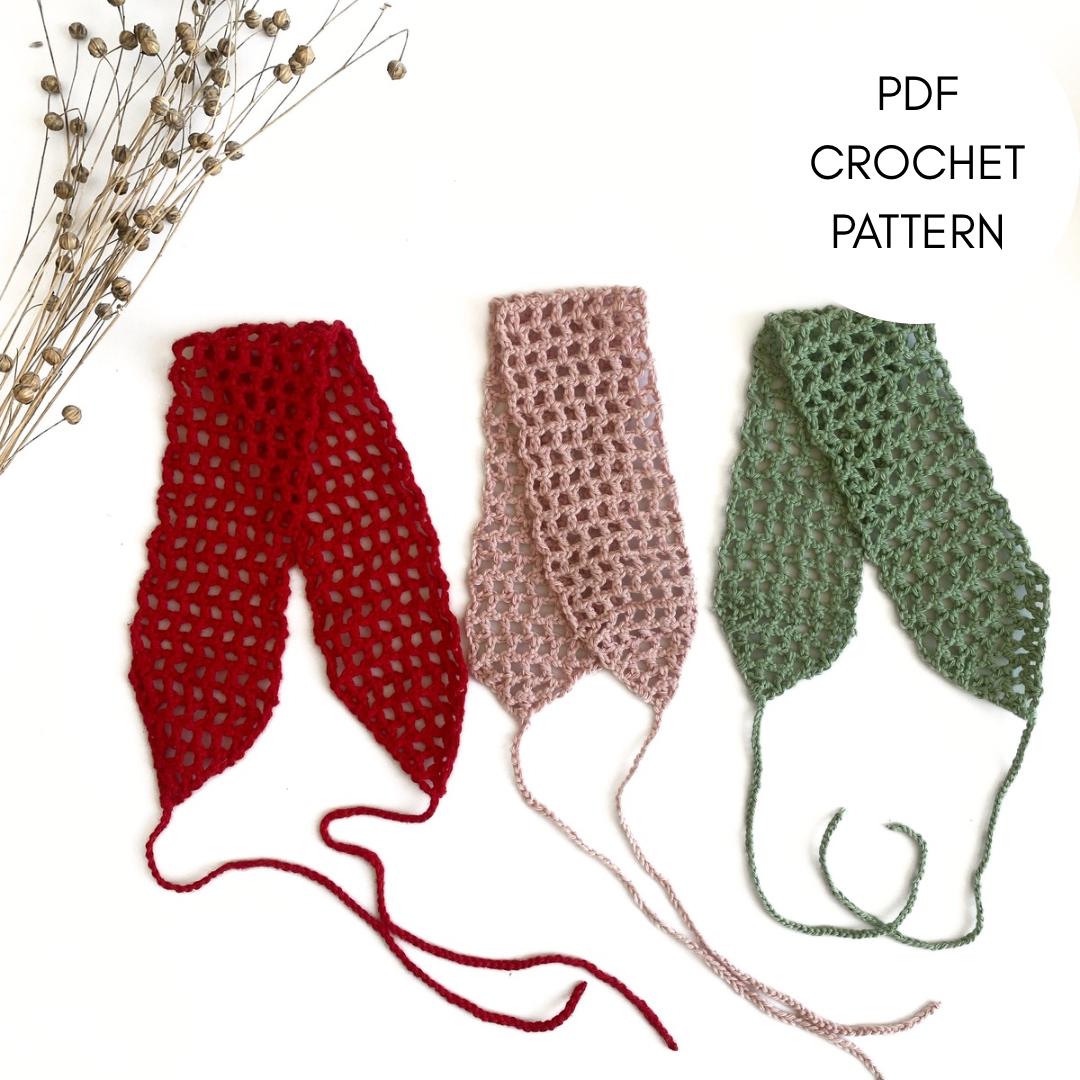CROCHET PATTERN | Headband Crochet Diy Hair Accessories Easy Mesh ...