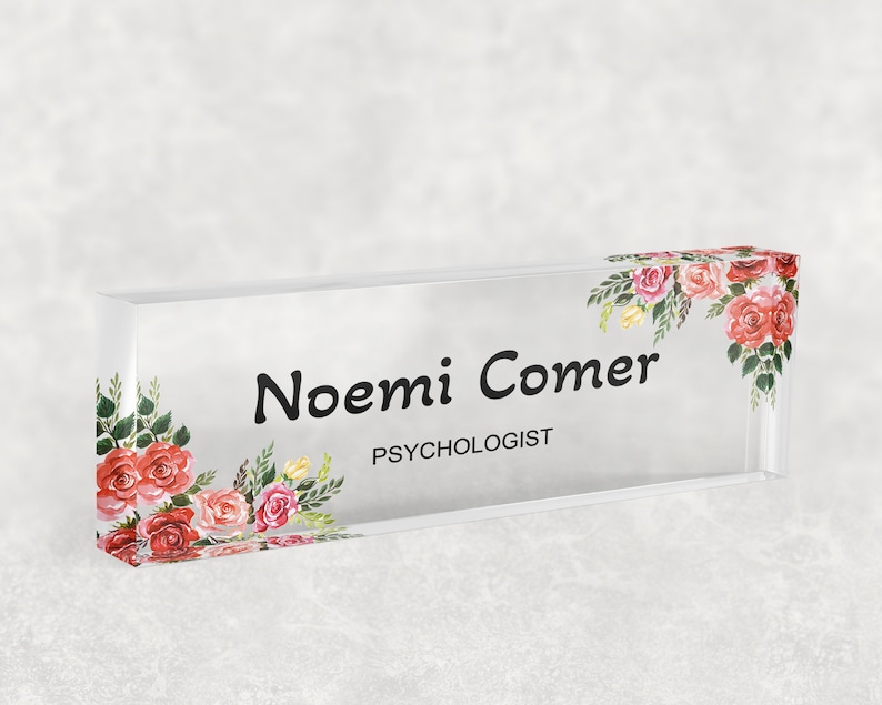 Personalized Acrylic Name Plate for Desk, Customized Desk Name Plate ...