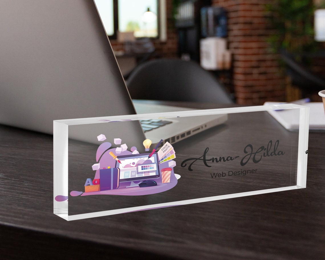 Desk Name Plate Marble Design Name Plate for Desk - Etsy