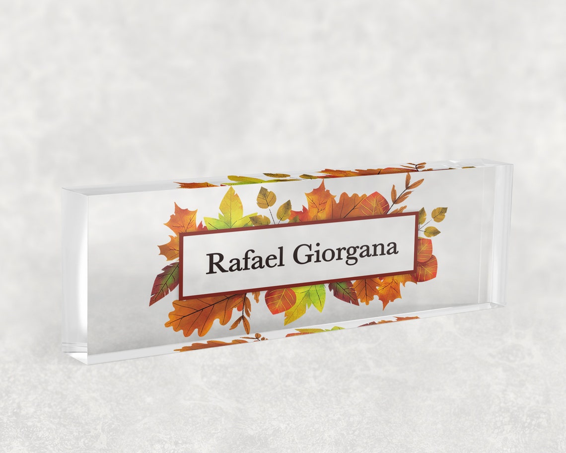 Autumn Leaves Name Plate Teacher Name Plate for Desk - Etsy