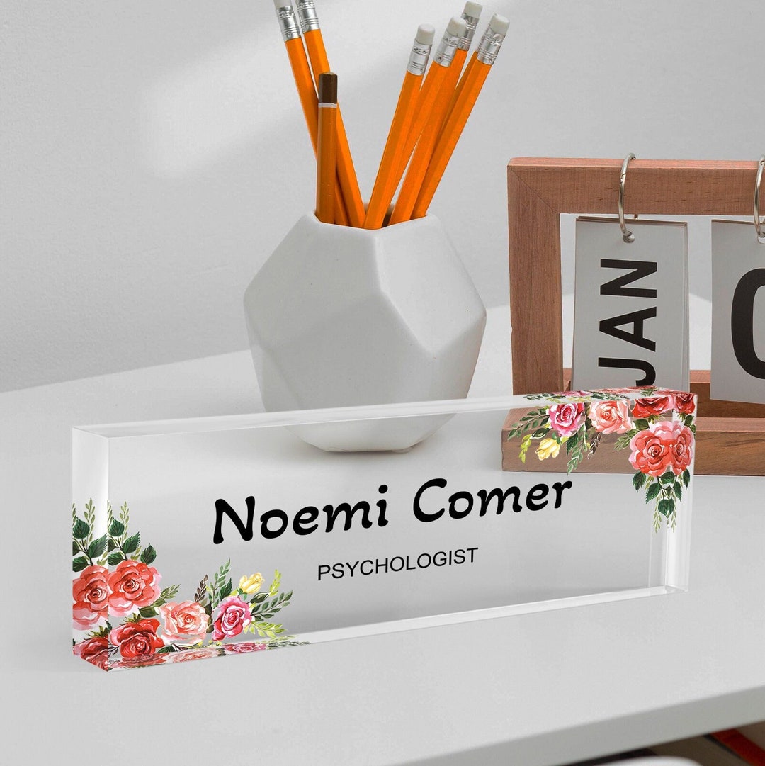 Personalized Acrylic Name Plate for Desk, Customized Desk Name Plate ...