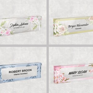 Desk Name Plate, Marble Design Name Plate for Desk, Personalized ...