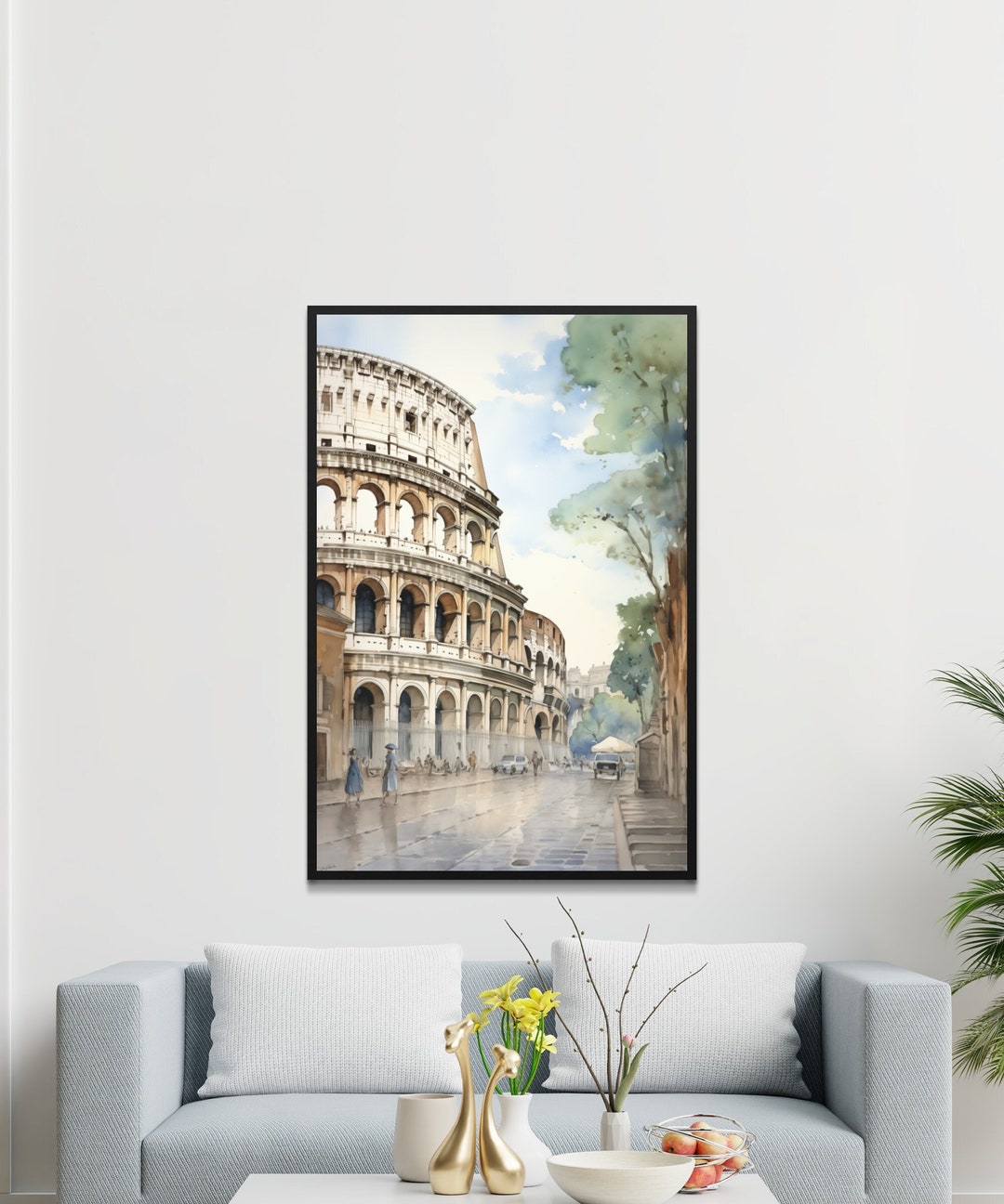Watercolor Rome Printable Art. Italy Rome Colosseum Landscape Painting ...