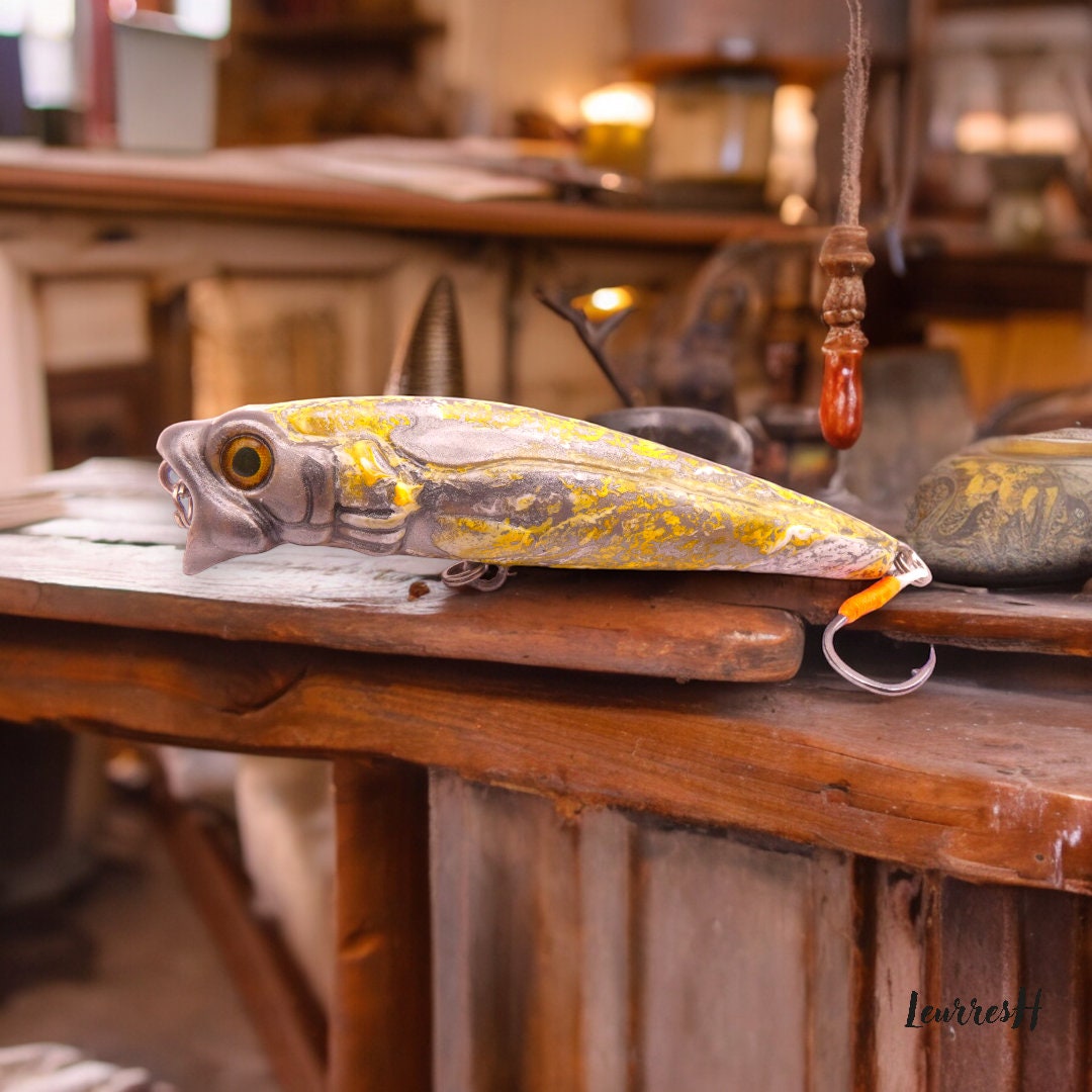 Artisanal Hard Fishing Lure vintage Popper 75 for Pike and Predators - Etsy