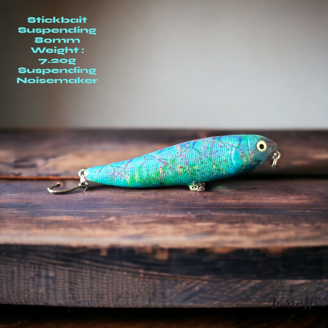 Artisanal Fishing Lure ocean Turquoise Floating Stickbait Made and ...