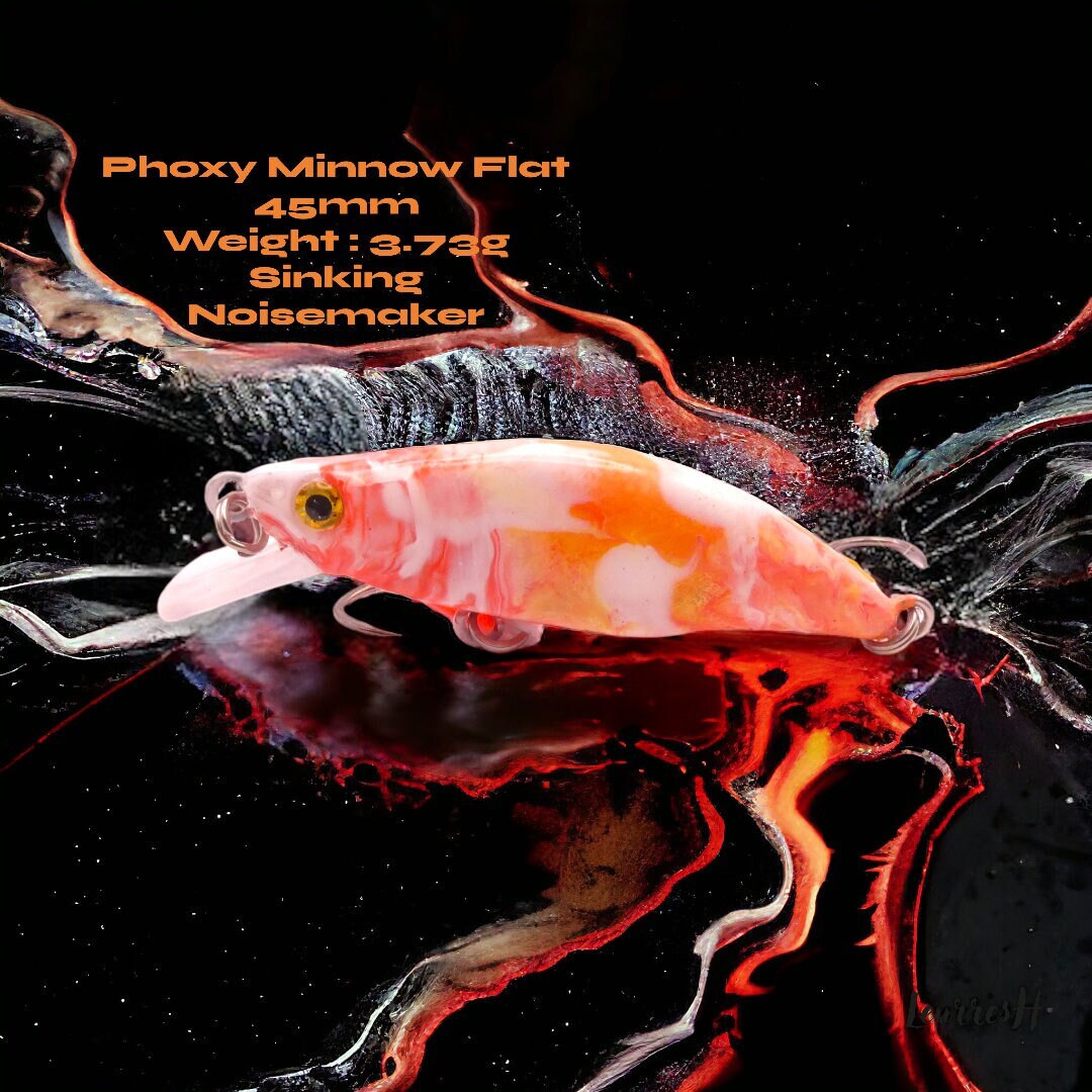 Handcrafted Lure fusion. Petite Phoxy Minnow Flat Unique Fire Dress for ...